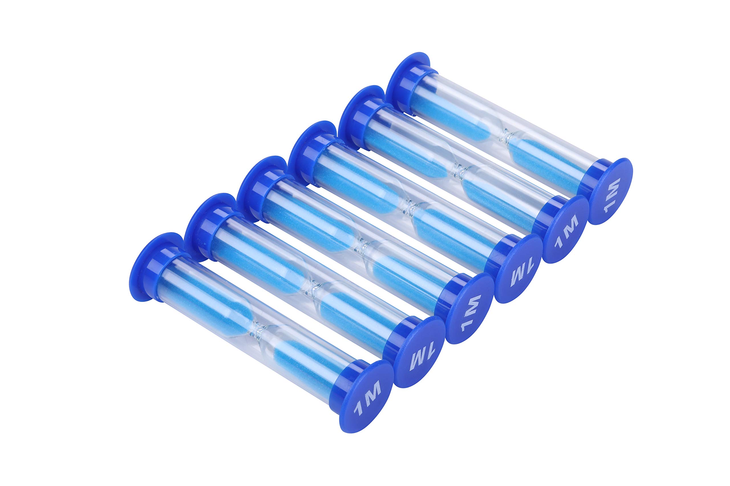I-MART 6 Pcs Plastic 1 Minute Sand Timer Sandglass Hourglass Sand Clock, Blue