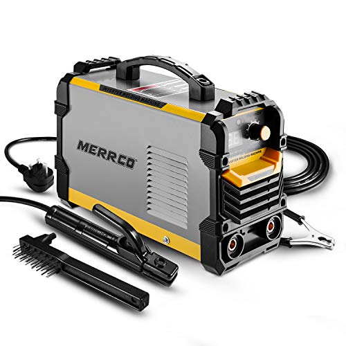 MERRCO 110/220V MMA Welder, 160A ARC Welder Machine IGBT Digital Display LCD Hot Start Welder with Electrode Holder,Work Clamp, Input Power Adapter Cable and Brush