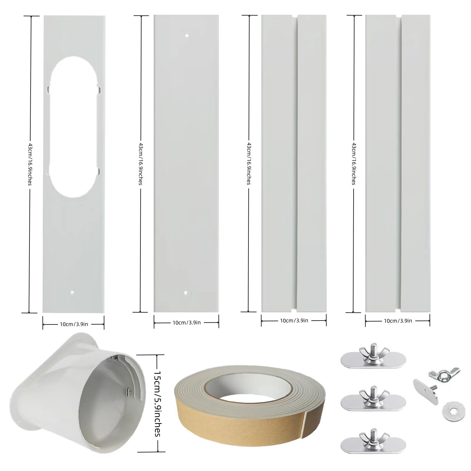 HTBHHDZ Portable Air Conditioner Window Vent Kit 5.9 Inches/15 cm Diameter Exhaust Hose for AC Window Vent Kit,Adjustable Length Window Seal Panel for Sliding Horizontal Or Vertical Window