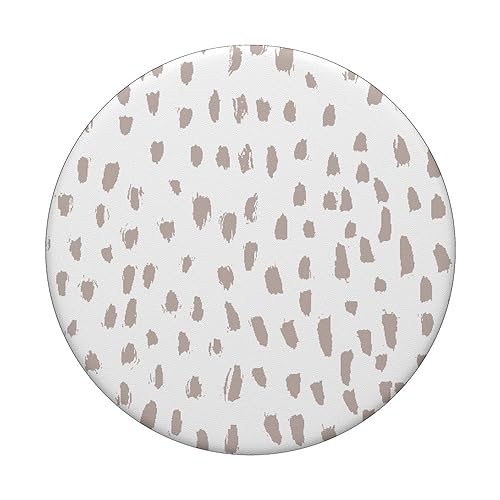 Minimal Neutral Tan and White Dalmatian Print PopSockets PopGrip: Swappable Grip for Phones & Tablets PopSockets Standard PopGrip