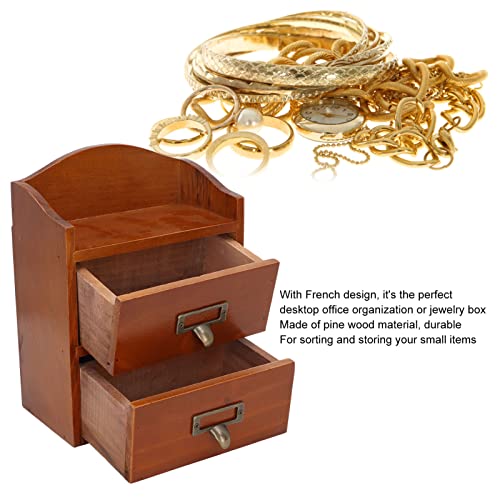 Retro French Design Desk Wooden Storage Box Desk Storage Box for Office