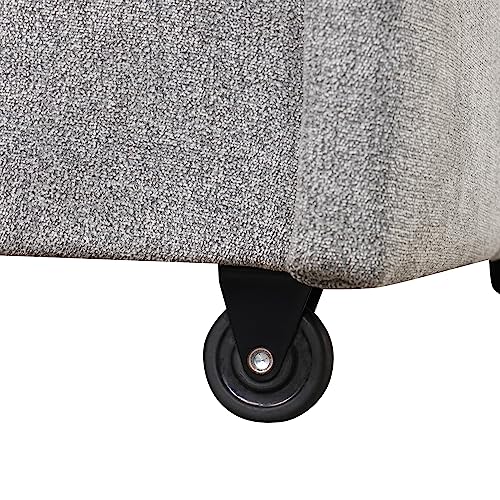ERYE Multifunctional Sleeper Sectional Pull Bed and 2 Cupholders, Modular 3 Seaters Corner Sofa & Couch Convertible Sleep Sofabed W/Storage Chaise Port for Living Room, L-Shaped & USB, Gray