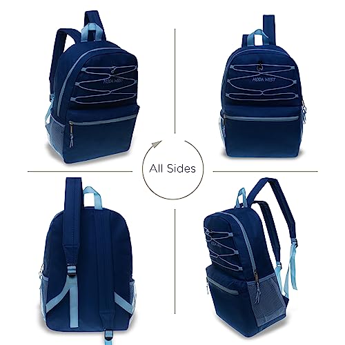 Moda West 24 Pack 17 inch Wholesale Bulk Backpack In Assorted Colors