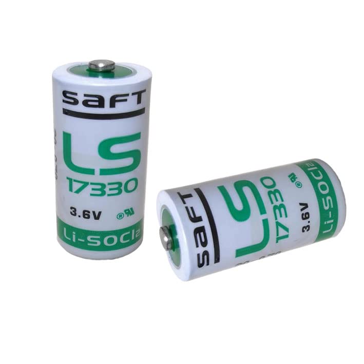 HUHAO (2-Pack) 3.6V 2100mAh 2/3A LS17330 Lithium Thionyl Chloride (Li-SOCl2) Battery Primary LS 17330 2/3 A Size for SAFT Invisible Fencing,Smart Utility Metering, Emergency Backup