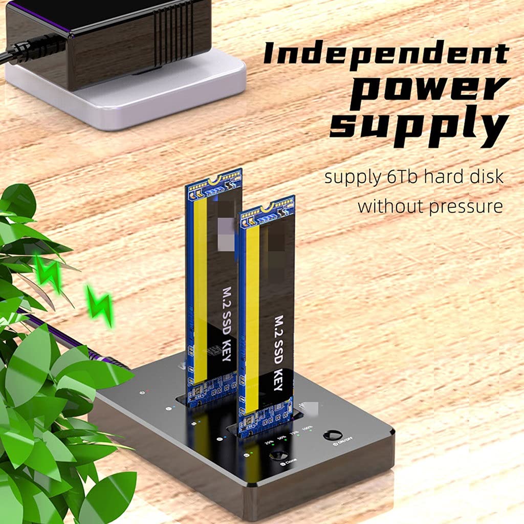 LHLLHL Type C to USB 3.0 M.2 SATA NGFF SSD Hard Disk Drive Docking Station Dual Bay External Offline Clone Adapter