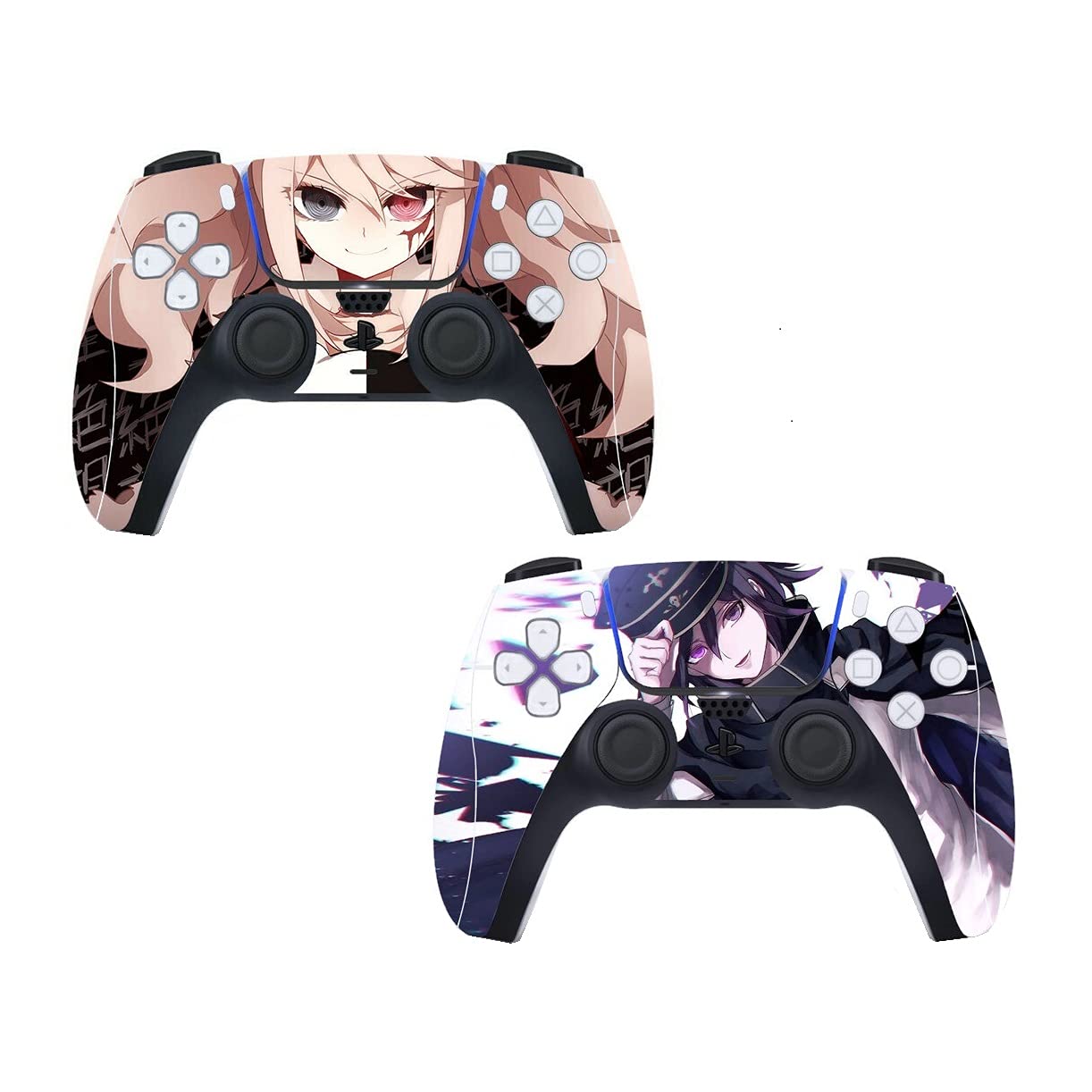 EBTY-Dreams Inc. - Set of 2 Danganronp Junko Enoshima, Kokichi Oma Vinyl Skin Sticker Decal Protector for Playstation 5 (PS5) Controllers