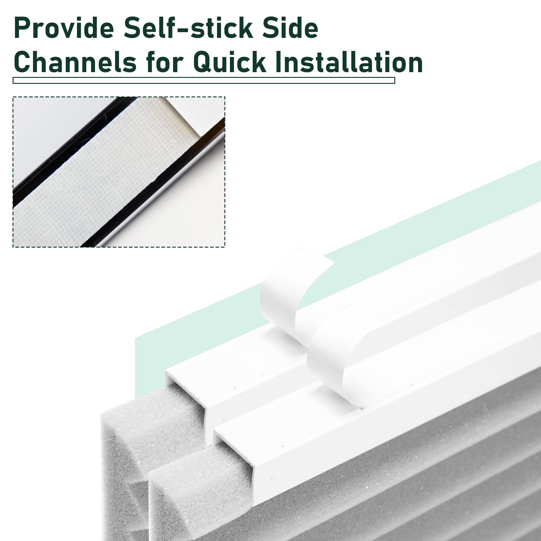 Flehomo Window Air Conditioner Insulation Foam Panels, AC Side Panels Kit, 17in H x 9in W x 7/8in T, Pack of 2, Grey