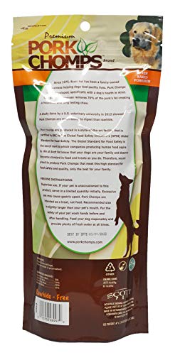 Pork Chomps Baked Pork Skin Dog Chews, 8-inch Rolls, Real Chicken Wrap, 2 Count