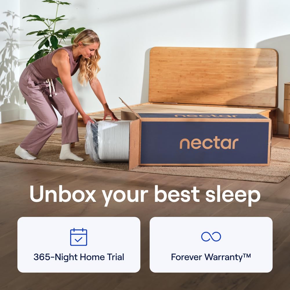 Nectar Classic Hybrid 12” Twin Mattress (New Version) - Medium Firm - Contouring Memory Foam & Innerspring Coils - Cooling Top Layer - Pressure-Relief - 365-Night Trial & Forever Warranty