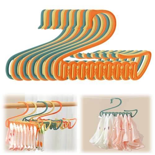 Musibo 18Pcs Drying Rack, Sock Hanger, Portable Clothes Hanger, Windproof Underwear Hanger, Total 144 Clip Holes, for Drying Socks, Bra, Baby Clothes and Small Laundry Items