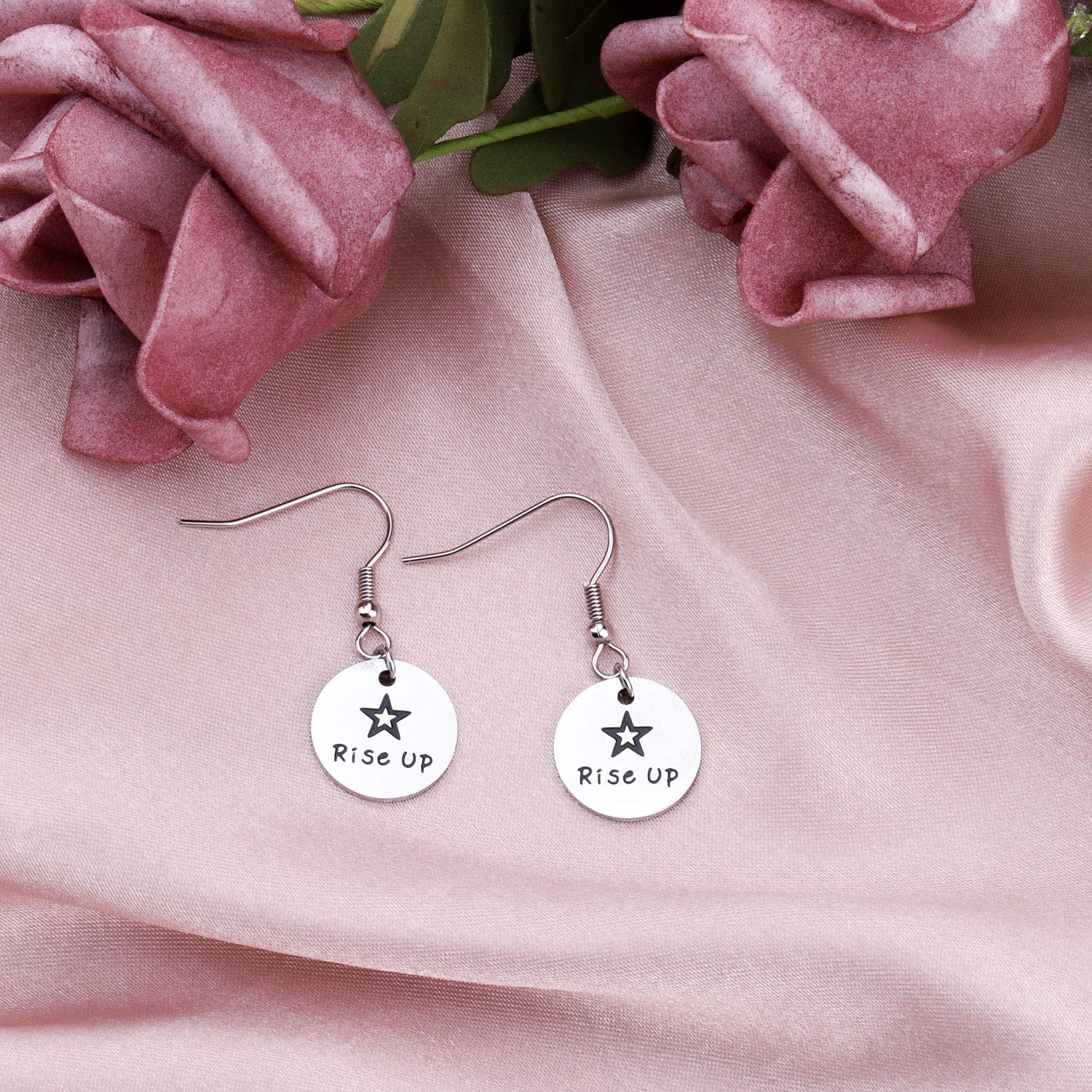 FOTAP Rise Up Earrings Hamilton Musical Jewelry Hamilton Star Earrings Broadway Lover Gift (Rise Up Earing)