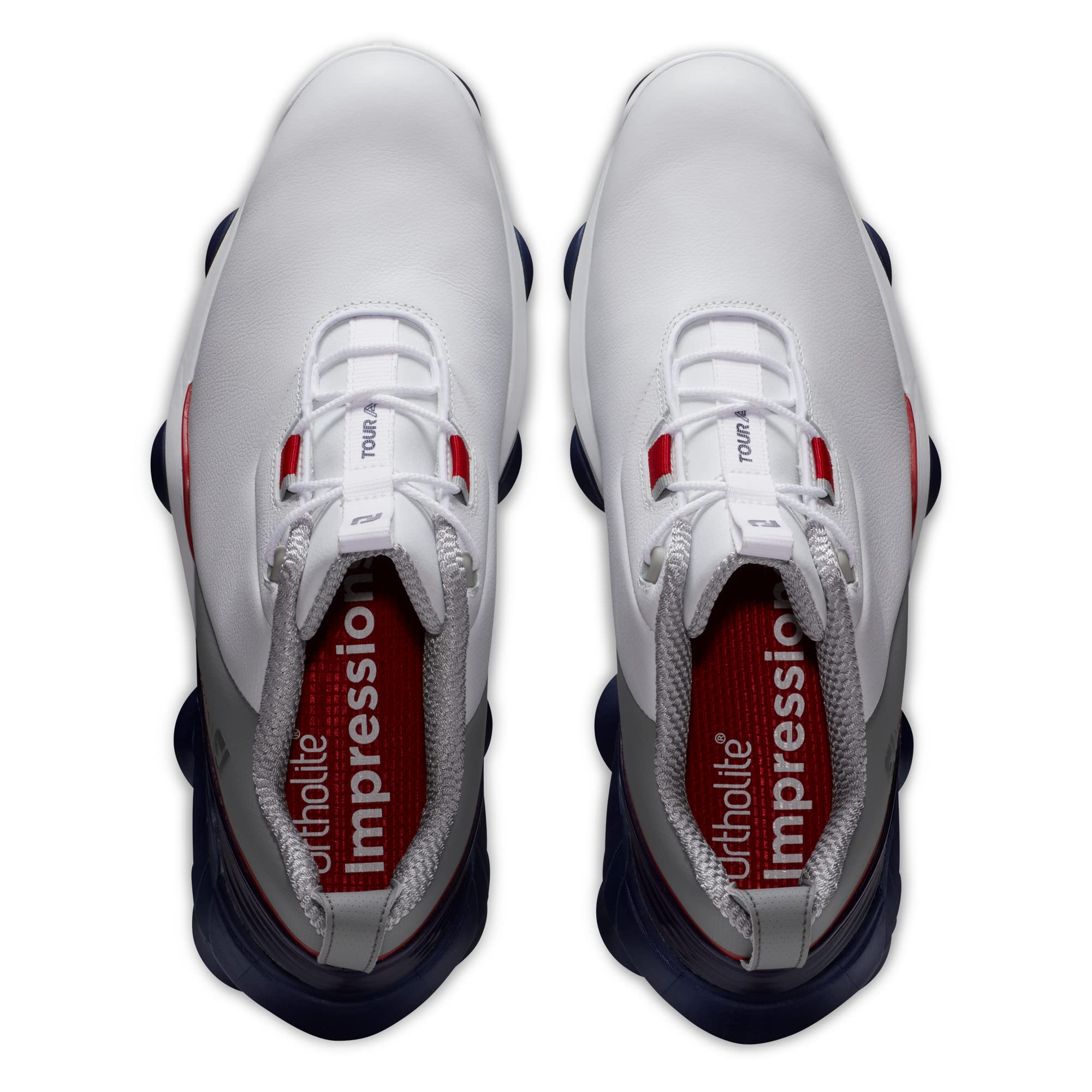 FootJoy Men's Tour Alpha Golf Shoe, White/Navy/Grey, 8.5 Wide