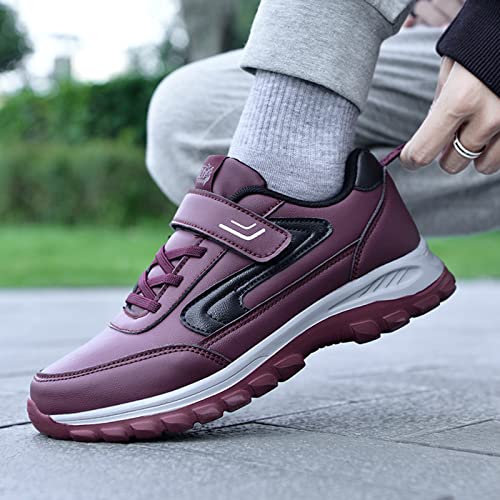 FASDNENDYS Fashion Autumn Women Sports Shoes Flat Non Slip Waterproof Lace Up Comfortable Solid Post Office Work Shoes