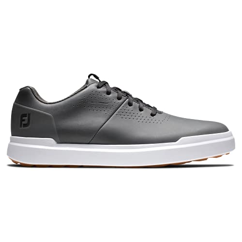 FootJoy mens Contour Casual Golf Shoe, Charcoal/White, 10.5 US