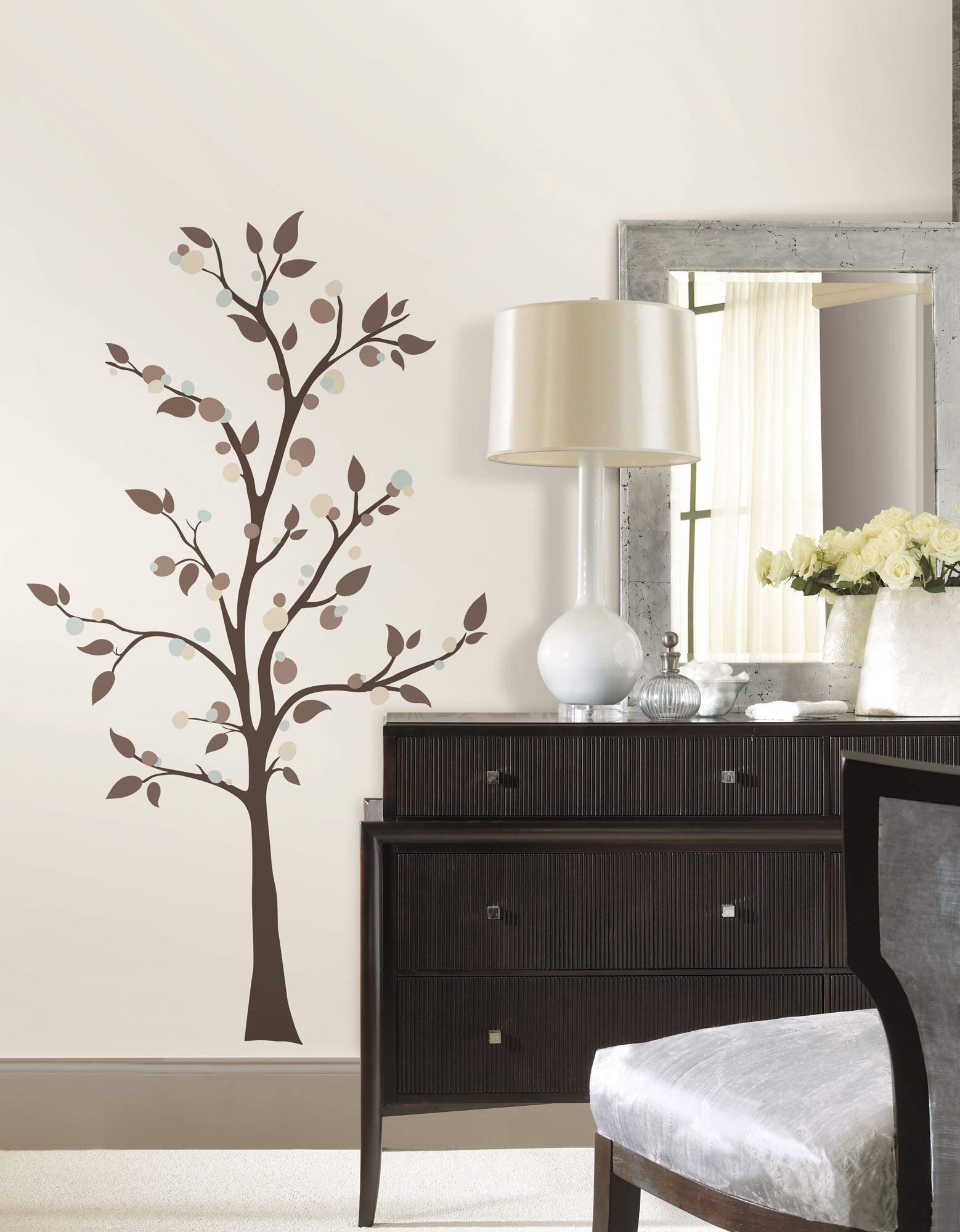 RoomMates RMK2365GM Mod Gray Tree Peel and Stick Giant Wall Decals