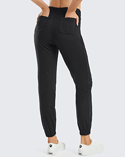 G4Free Joggers Pants for Women Stretch Golf Comfy Travel Pants with 4 Pockets for Casual Lounge Workout (Black,M,28")