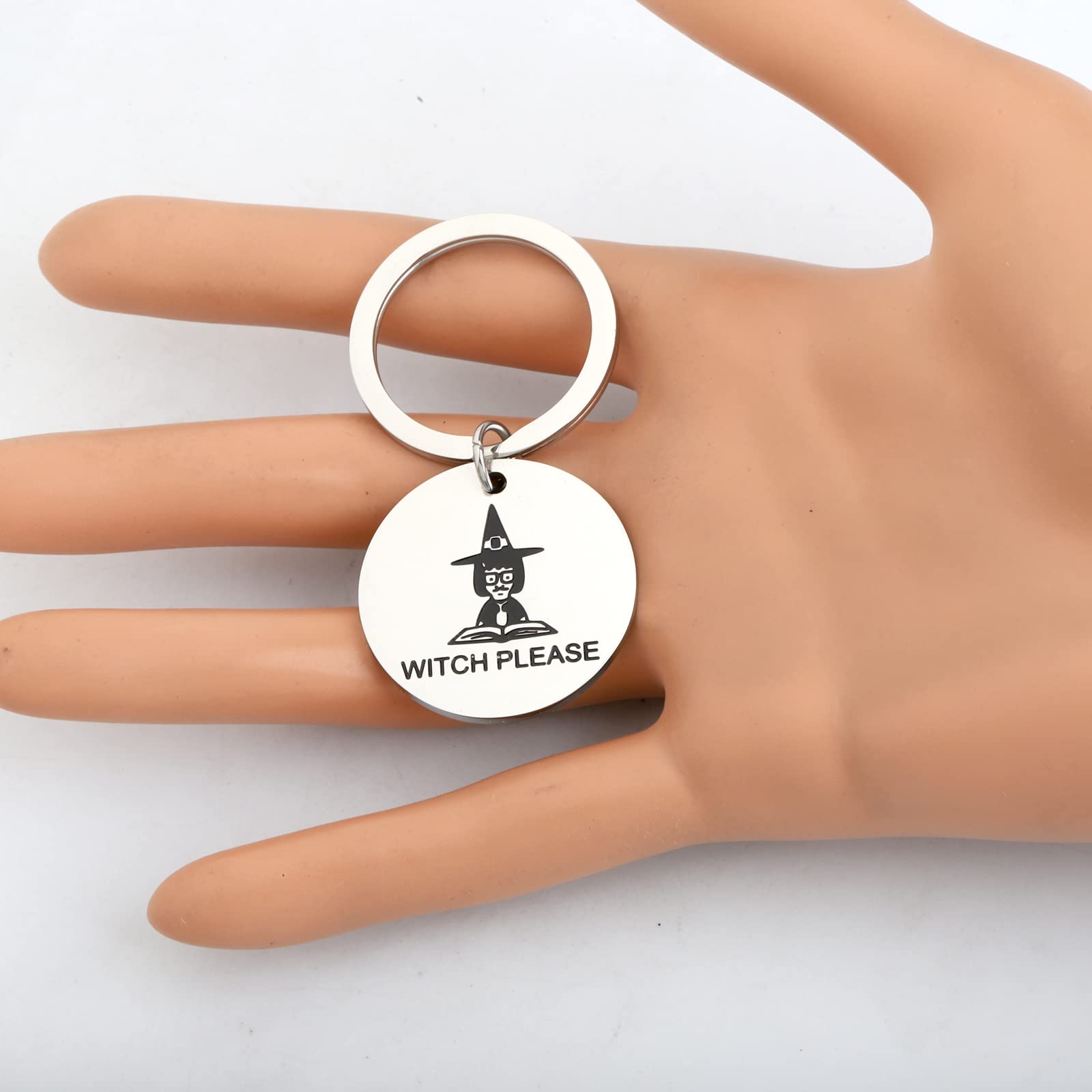 FOTAP Witch Please Keychian Bob's Burger Inspired Gift Tina Witch Gift Tina Quote Gift Tina Witchy Gift Gag gift (Witch Please key)