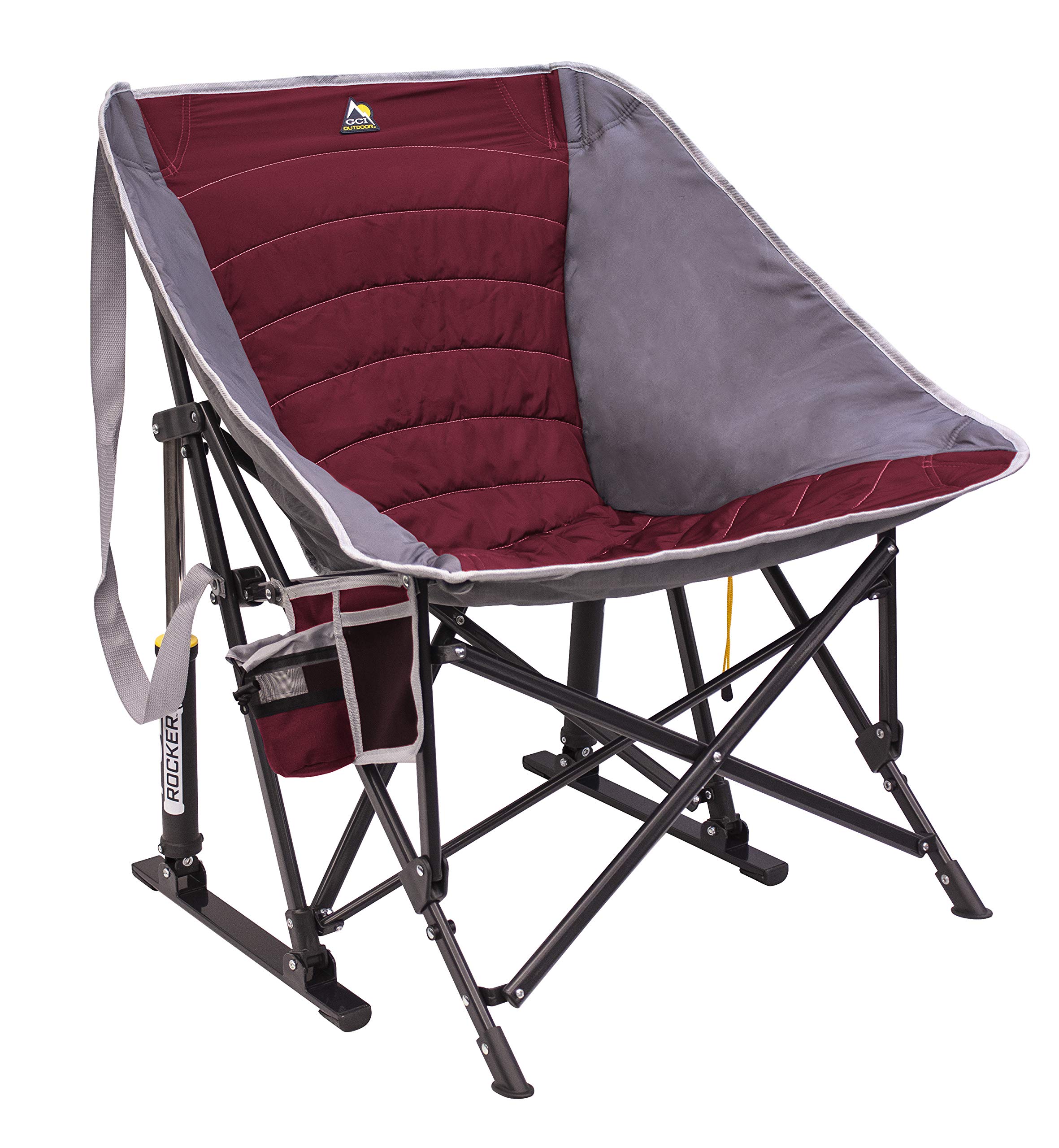 GCI Outdoor MaxRelax Pod Rocker Portable Rocking Chair & Outdoor Camping Chair, Red