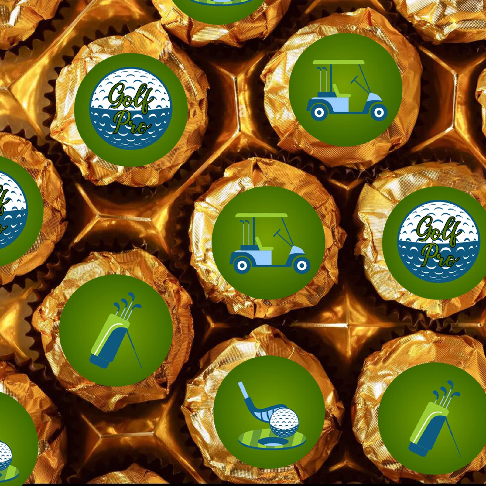 Golf Theme Round Candy Sticker - Golfing Birthday or Retirement Party Favors Sticker Labels Fit Chocolate Candy (160 Pieces)