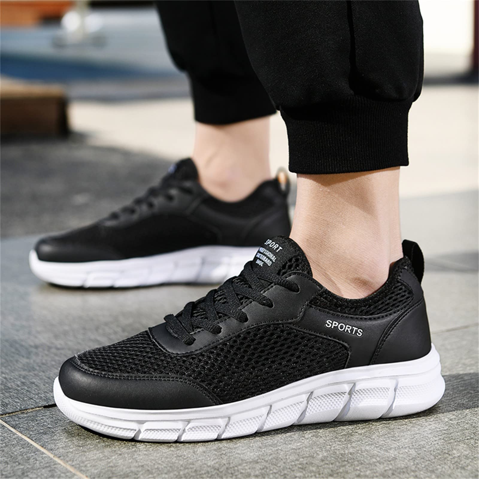 FASDNENDYS Fashion Summer Men Breathable Mesh Flat Elastic Casual Shoes Mens Shoes 501 Sneaker White