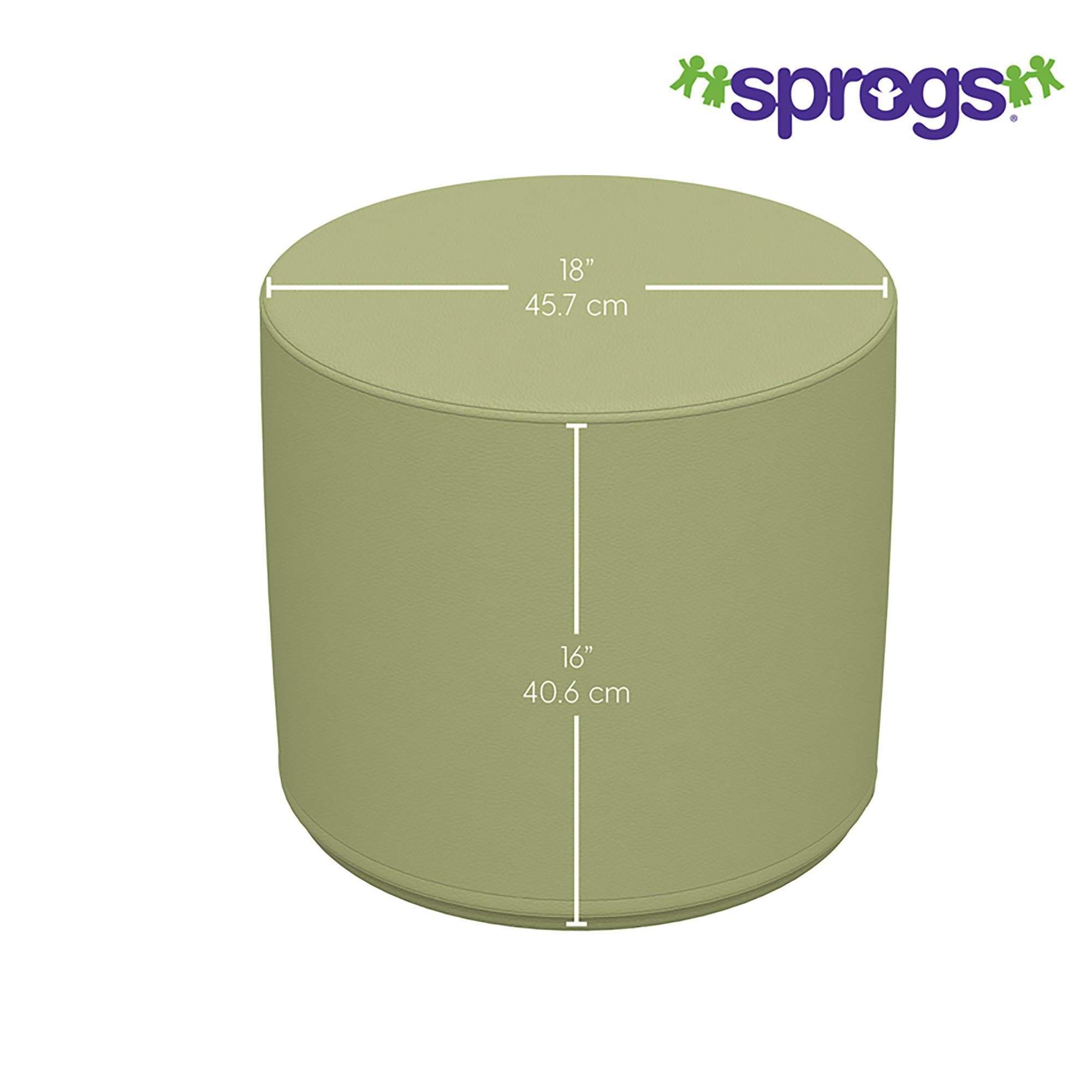 Foam Soft Seating - Cylinder (16" H), Fern Green