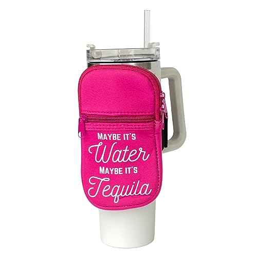 OOTGA Water Bottle Pouch for Stanley | Maybe its Water Maybe its Tequila | Tumbler Pouch for Stanley Quencher 30 & 40 oz | Stanley Cup Accessories | Neoprene Gym Accessory Bag, Outdoor Activities
