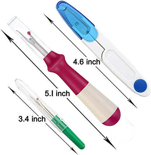 Ehhyson 7PCS Upgrade Sewing Seam Ripper, 2 Big and 4 Small Crafting Removing Threads and 1 Scissors Sititch Rippers for Sewing