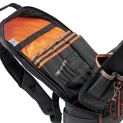 Klein Tools 55421BP-14 Tool Bag Backpack, Heavy Duty Tradesman Pro Tool Organizer / Tool Carrier with 39 Pockets and Molded Base