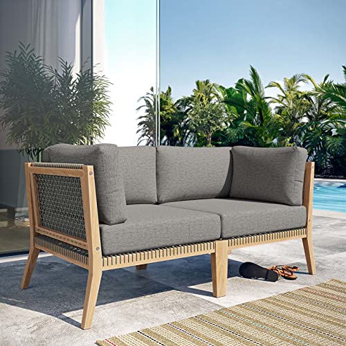 Modway Clearwater Love Seats, Loveseat, Gray Graphite