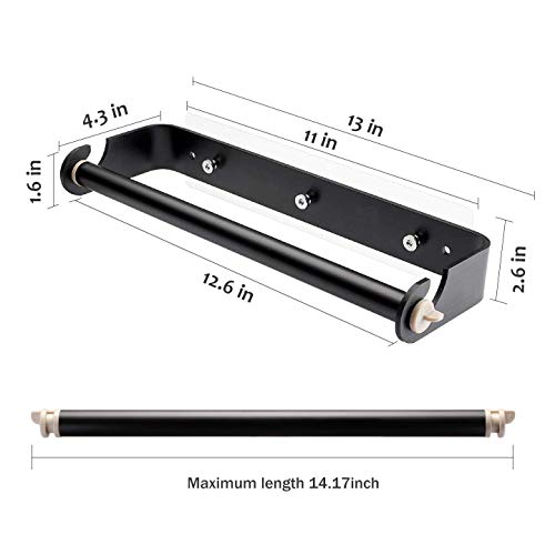 ORLESS Adhesive Paper Towel Holder Under Cabinet & Wall Mount, No Drilling Suitable for Kitchen Bathroom - Black