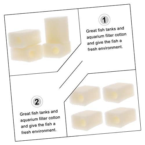 GLSTOY 12 Pcs Fish Tank Filter Cotton Aquarium Accessories Submersible Water Pump Aquarium Sponge Filter Pre- Filter Sponge Aquarium Fish Tank Sponge Filter Replacement Filter Beige Ocean
