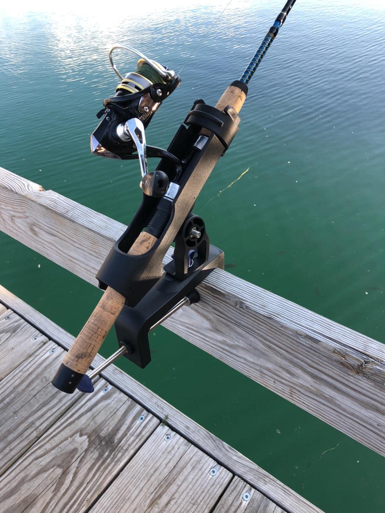 Fishing Rod Holders for Boats with Large Clamp Opening 360 Degree Adjustable Fish Pole Racks Folding Holder (RH40)