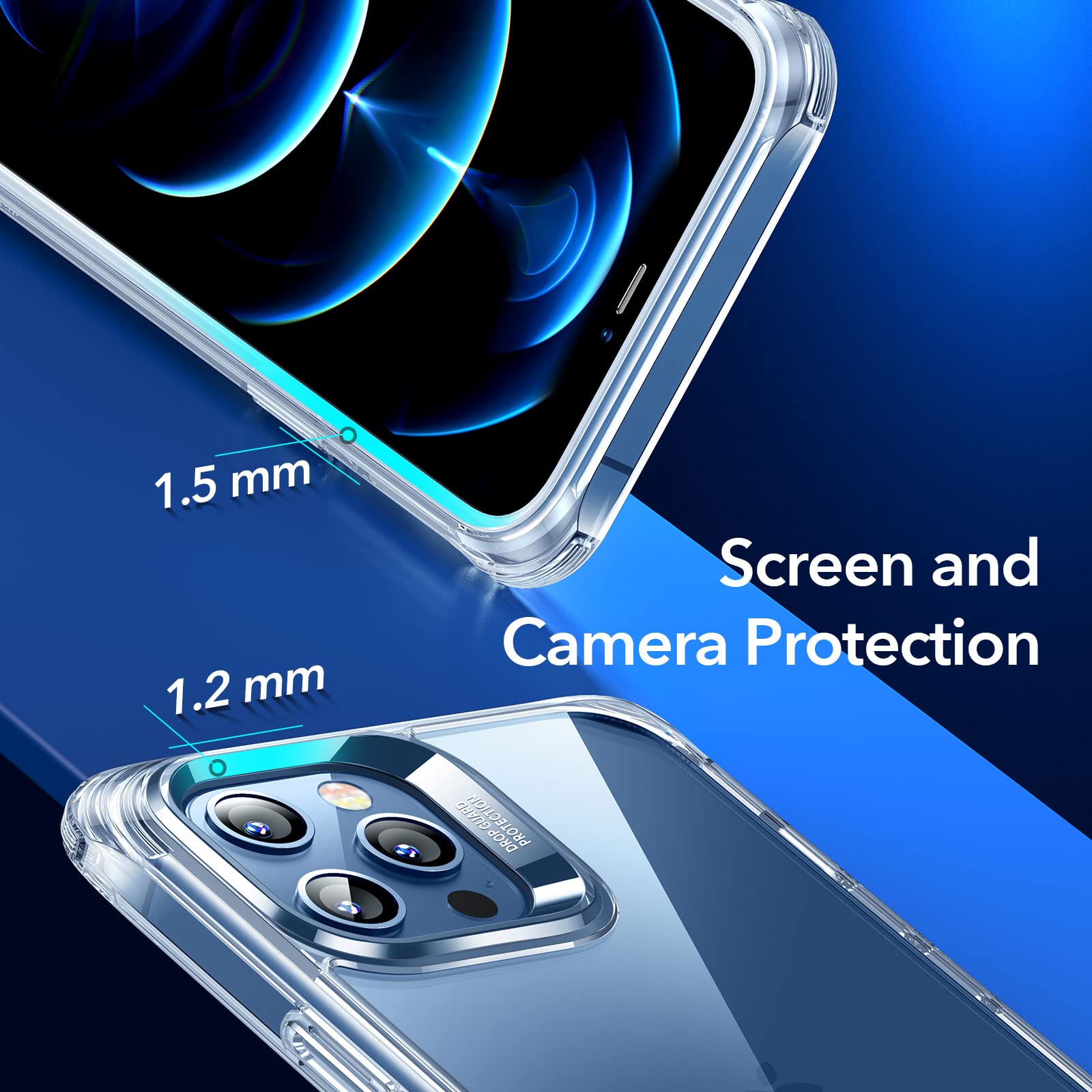 ESR Alliance Series Designed for iPhone Pro Max Case [2 Tempered Glass Screen Protectors] [Full-Body Hybrid Protection] [Shock-Absorbing] [Scratch-Resistant] for iPhone 2020, 6.7-Inch – Clear