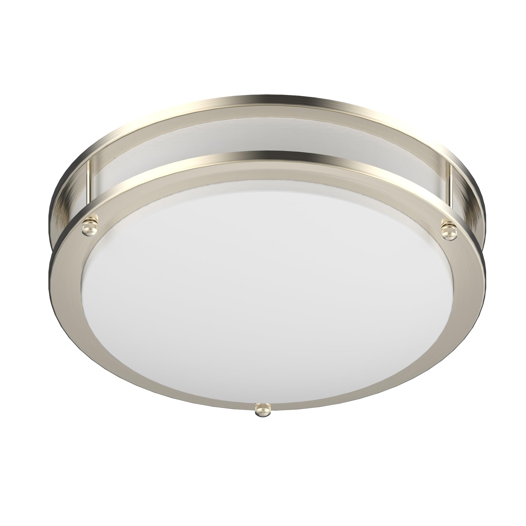 DYMOND 10 Inch LED Ceiling Light Flush Mount Dimmable Surface Mount Brushed Nickel Light Fixture for Kitchen, Hallway, Bathroom, Bedroom (2 Pack) (4000K Natural Daylight)
