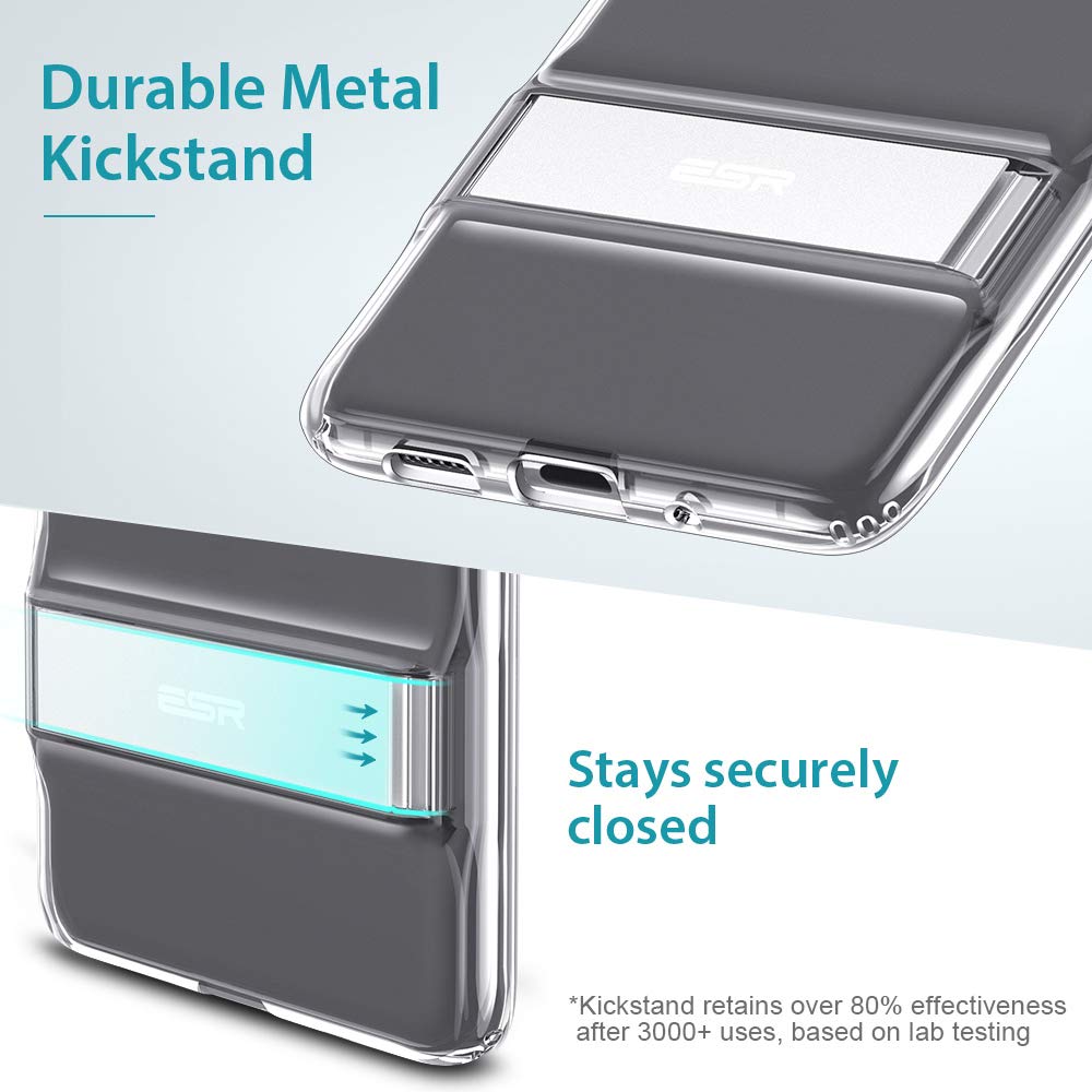 ESR Metal Kickstand Compatible with Samsung Galaxy S20 Case, Vertical and Horizontal Stand, Reinforced Drop Protection, Flexible TPU Case for Samsung S20, Clear