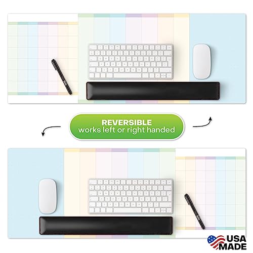 M.C. Squares 3-in-1 Dry Erase Desk Mat, Mouse Pad & Calendar | Erasable Writing White Board | Large Non-Slip Desktop Protector for Office, Home, School | Includes Wet Erase Marker | 34"x13"