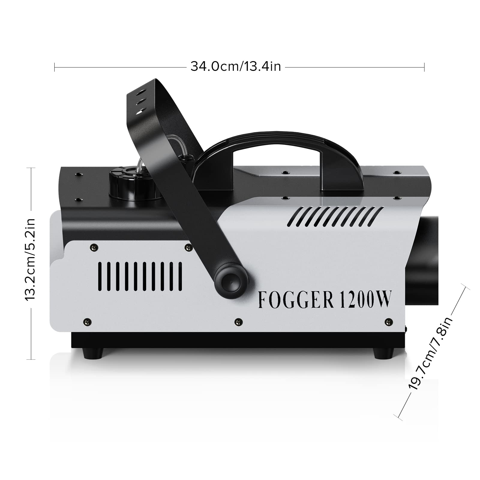 Fog Machine, 1200W Smoke Machine with 6 LEDs RGB Lighting Remote Controlled Stage Effect Equipment for Theater Party Thanksgiving Halloween Christmas Parties DJ Nightclub Wedding