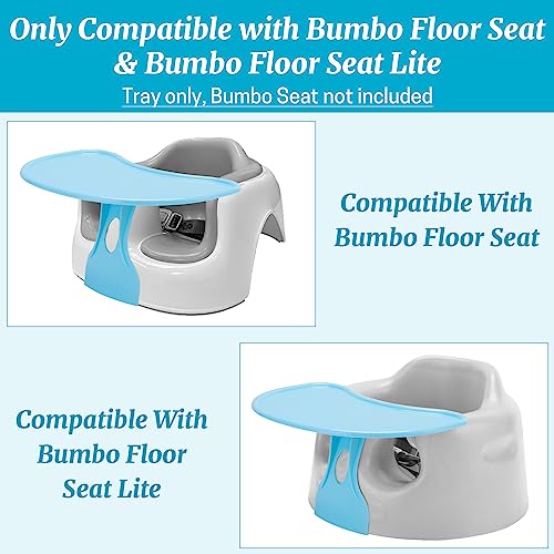 Gnegni Seat Tray Attachment Accessory Compatible with Bumbo Floor Seat, Smooth Tray Surface Easily Attaches to Baby Bumbo Seat Lite for Baby Feeding and Playing, Easy to Clean & Install-Blue