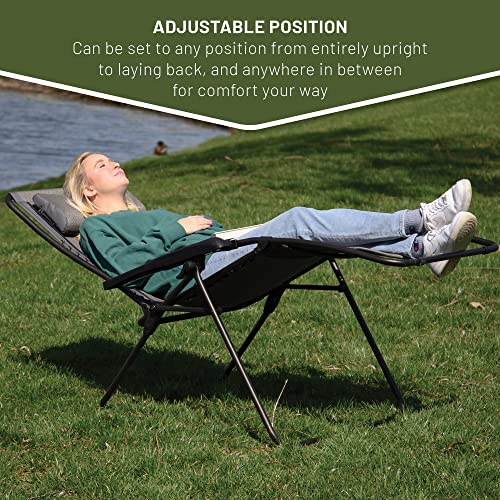 Timber Ridge Balsam Deluxe Zero Gravity Lounger Oversize Outdoor Recliner Chair, Grey