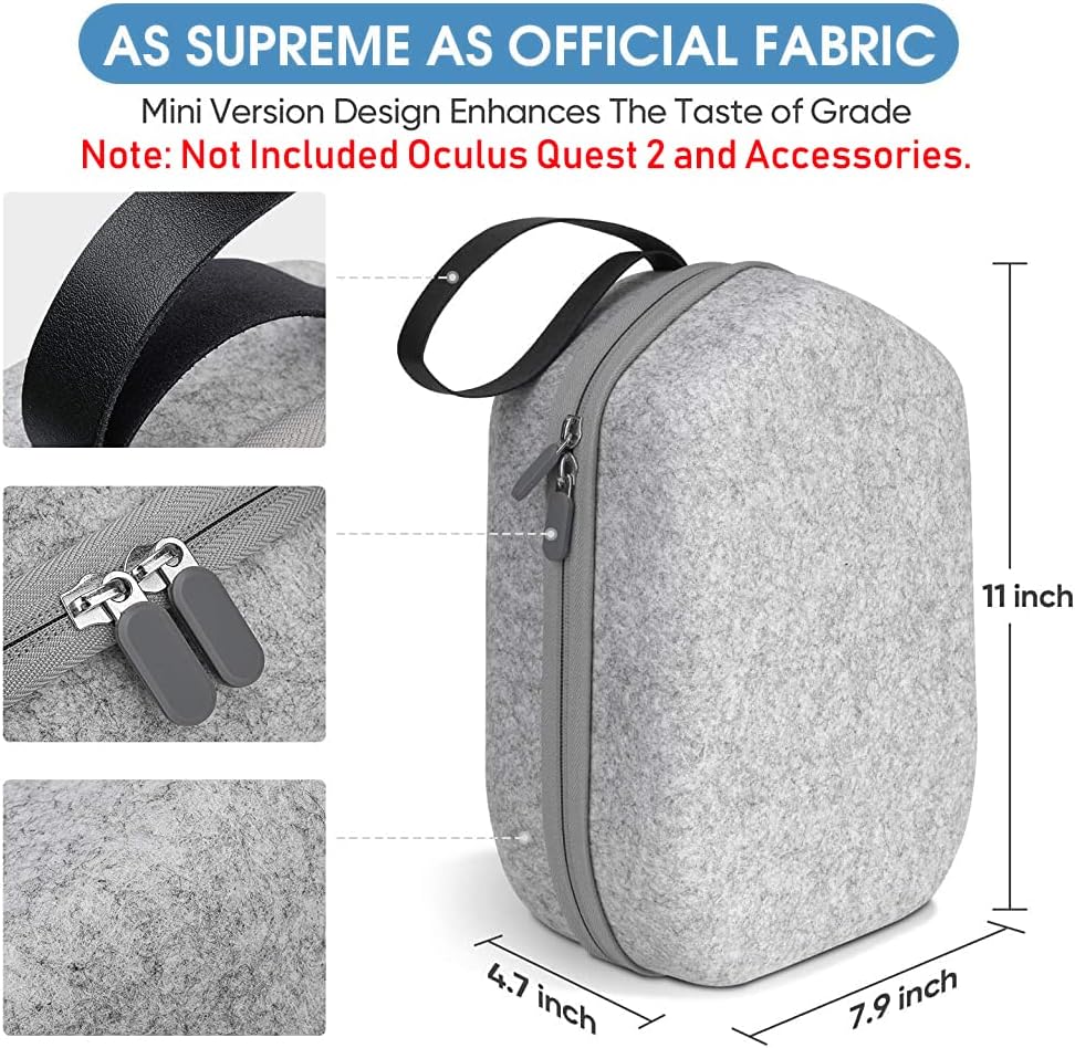 HASTHIPĀ® Storage Bag for Oculus Quest 2 VR EVA Organzier Case for Oculus Quest 2 Basic/Elite Version VR Headset and Touch Controllers Accessories Zipper Pouch Carrying Case with Handstrap