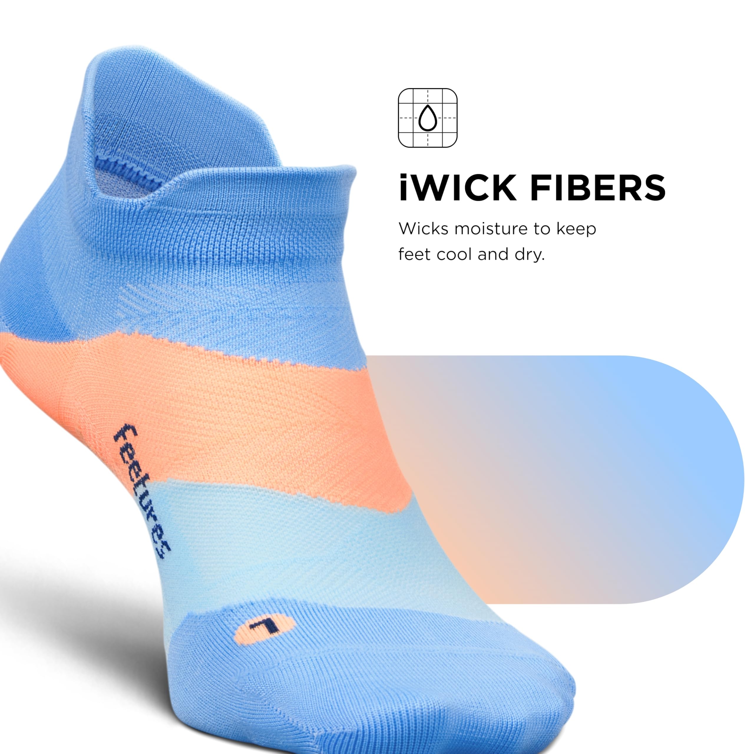 Feetures Elite Ultra Light Cushion Ankle Socks - Sport Sock with Targeted Compression - White, M (1 Pair)