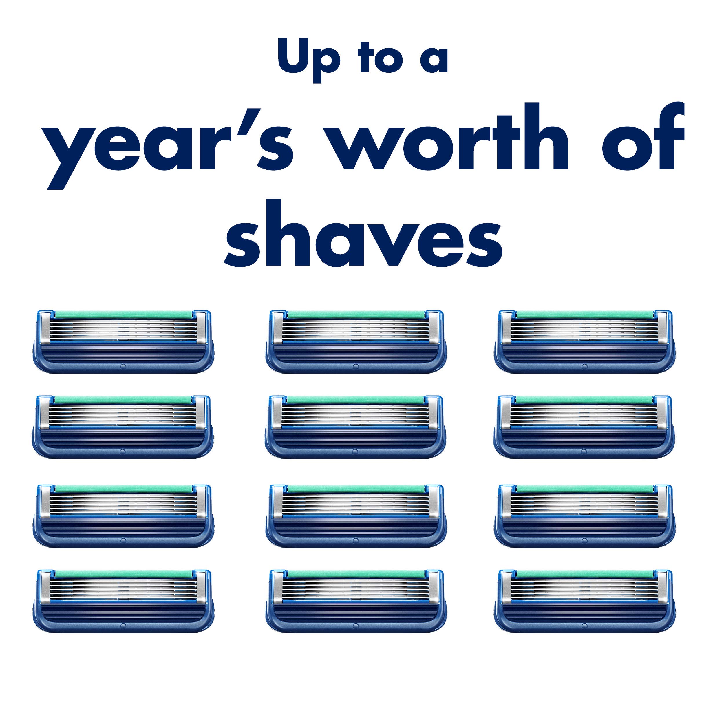 Gillette G5 Men's Razor Handle + 12 Blade Refills - Up to a year’s worth of shaves