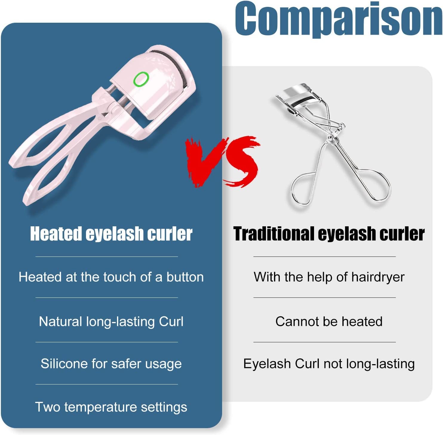 Heated-Eyelash-Curler Quick-Natural-Curling-Heated-Lash-Curler Long-Lasting-USB-Rechargeable-Electric-Curled-Eyelashes Last-All-Day Upgrade-Model