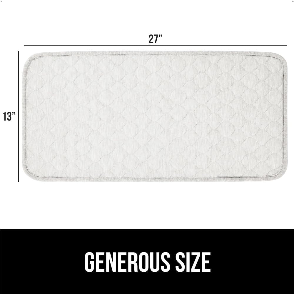 Gorilla Grip 3 Pack Soft 100% Waterproof Hypoallergenic Absorbent Baby Changing Liners, Stay in Place Pad, Slip Resistant, Quilted Machine Washable Reusable Liner Pads, Diaper Table Mat Cover, Gray