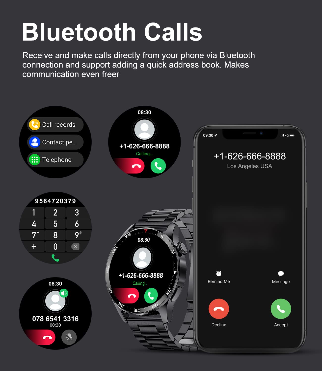 LIGE Smart Watch for Men Answer/Make Call, IP67 Waterproof Fitness Tracker Heart Rate/Sleep Monitor, 1.32" HD Color Screen Smartwatch with Bluetooth Call/Text Message/Step Counter for Android iOS