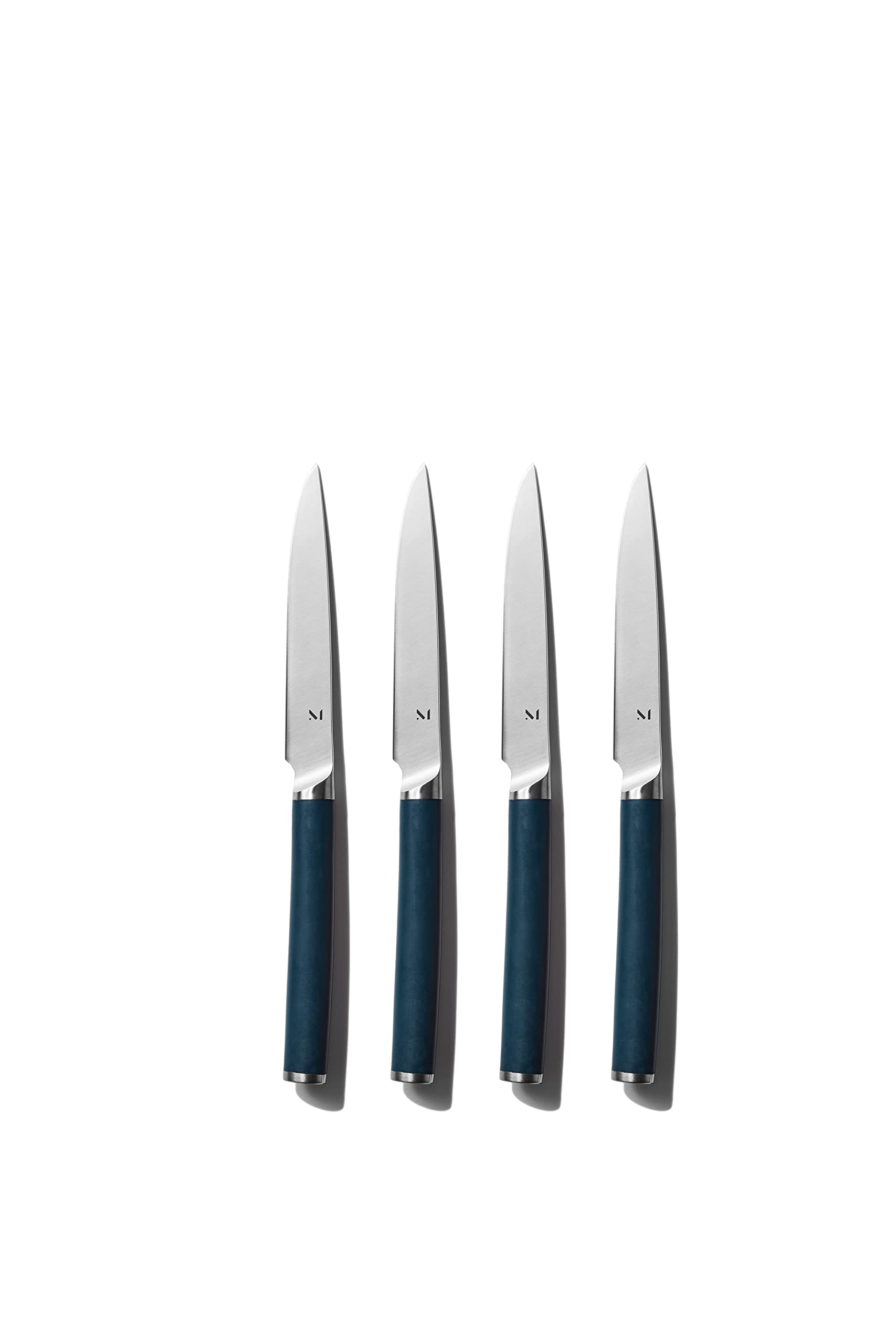 Material, The 5pc Stainless Steel Steak Knives Set, 4 Knives + Holder, Razor Sharp, Matte Finish, Dishwasher Safe, Deep