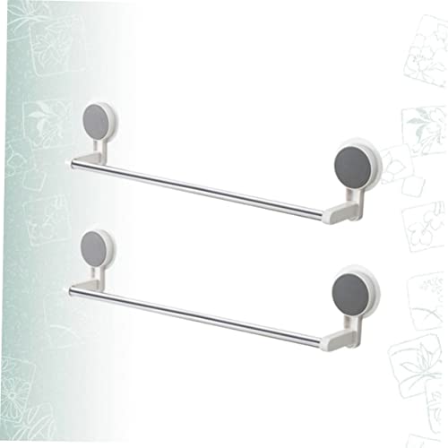 Wall Mounted Towel Holder 2pcs Suction Cup Towel bar Suction Cup Towel Rack Towel Rack with Shelf White Pot Cover Shelf Towel Shelf Pot Cover Rack no Trace Lid Rack Individual