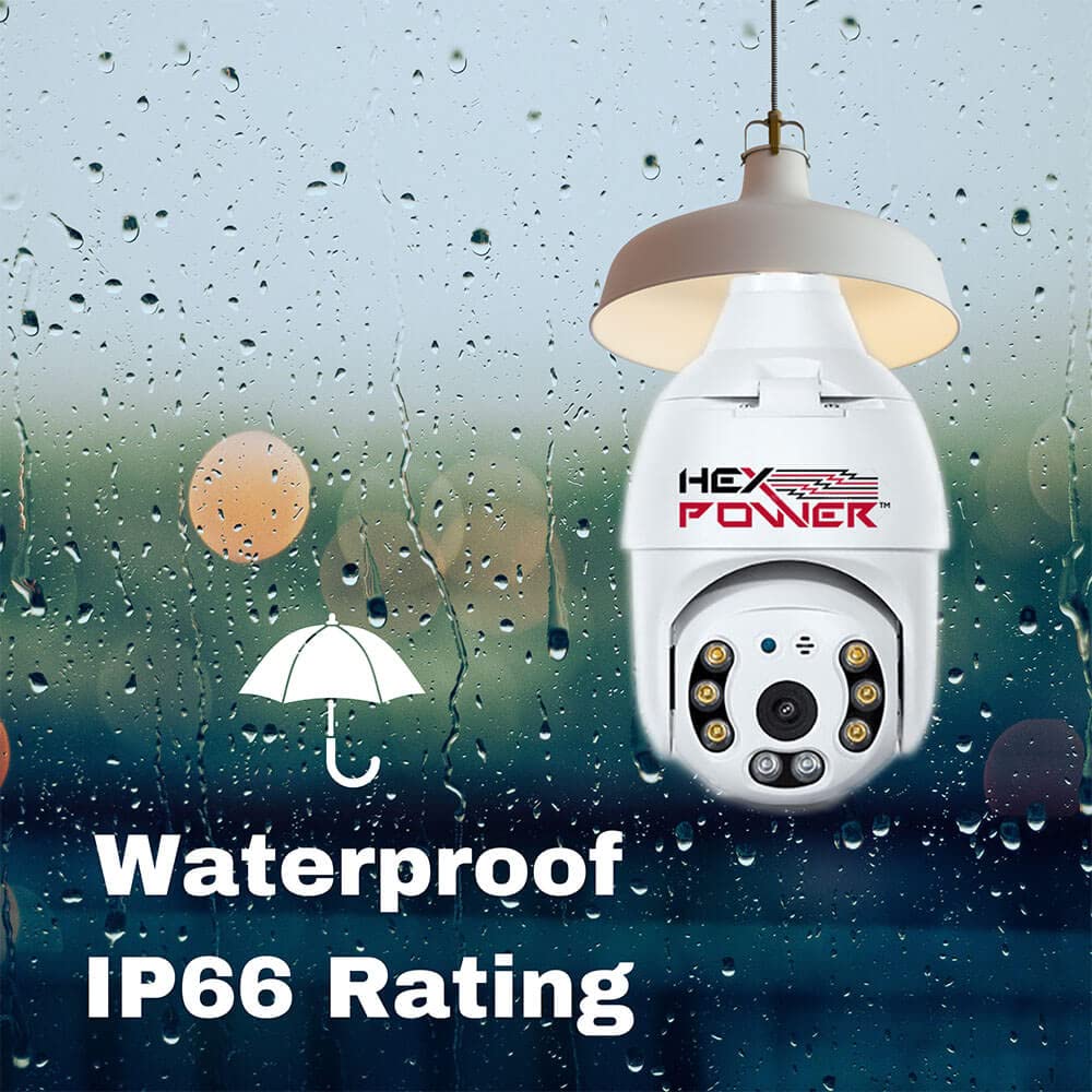 HEX 6645 5MP Bulb Indoor Outdoor WiFi Camera Water Proof, 360 Degree PTZ Panoramic IP Camera, 2.4GHz 1080P Smart Home Surveillance Cam with Auto Motion Detection Alarm Night Vision Two Way Talk E27