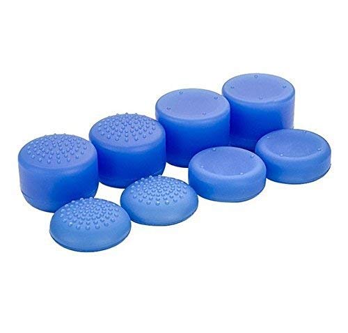 for PS5, PS4, PS3, Switch Pro, Xbox one, Xbox 360, Wii U, PS2 Controller Analog Stick Thumbsticks Joystick Cap Rubber Cover Silicone Thumb Grip Cap Joystick Thumbstick Replacement (Pack of 8 Blue)
