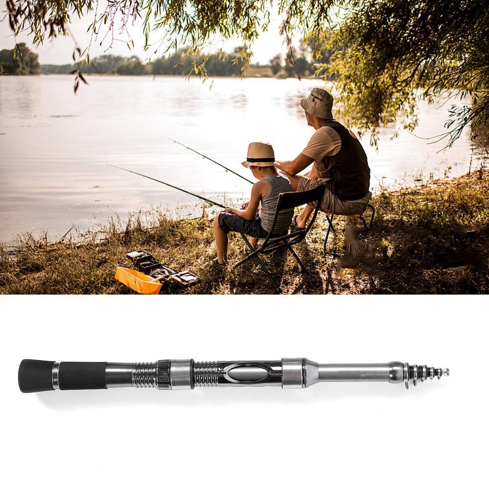 Fishing Rod with Premium Carbon Fiber Material Retractable Spinning Trolling Rod Telescopic Pole Tackle Accessory(150cm)